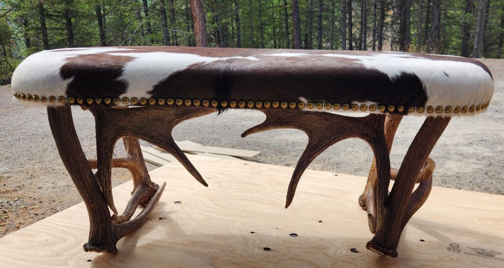 Antler Bench with Elk and Deer Antler - Montana Antler Works